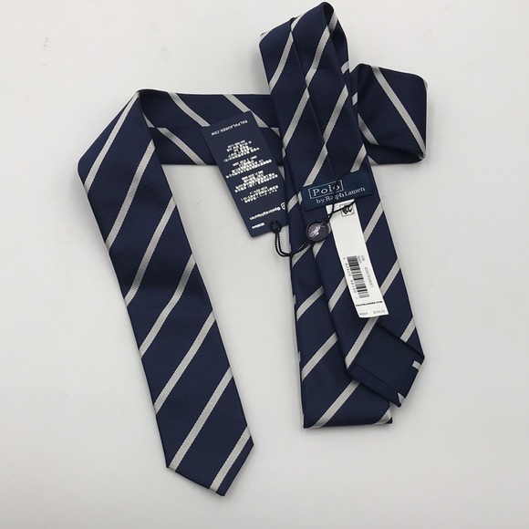 Polo Ralph Lauren | Accessories | Polo Ralph Lauren Striped Silk Repp Narrow Tie Navy White ...